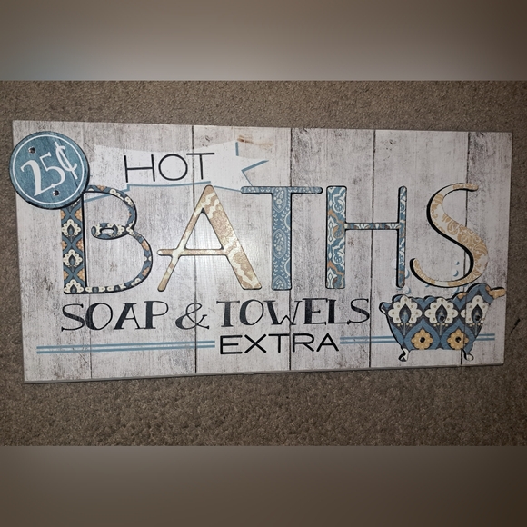 Kirklands | Bath | Hot Bath Patchwork Wall Plaque Kirklands | Poshmark